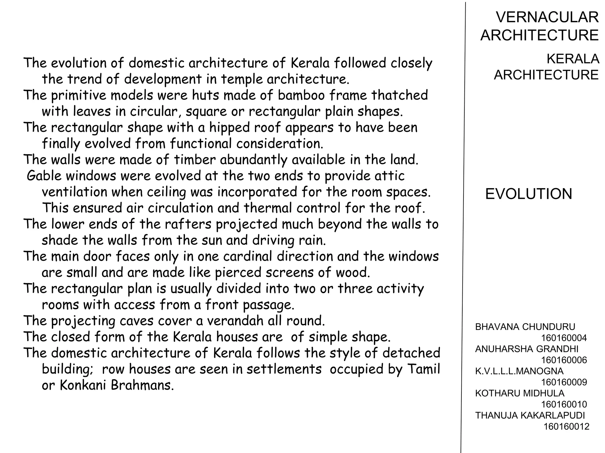 Kerala vernacular architecture | PPTX
