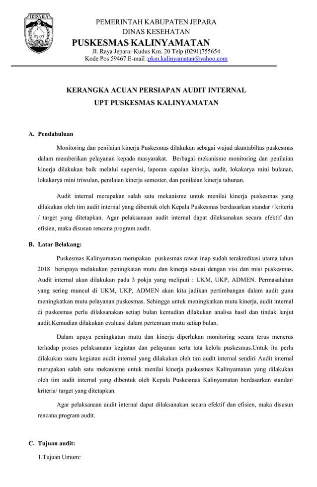 KERANGKA ACUAN PERSIAPAN AUDIT INTERNAL.docx