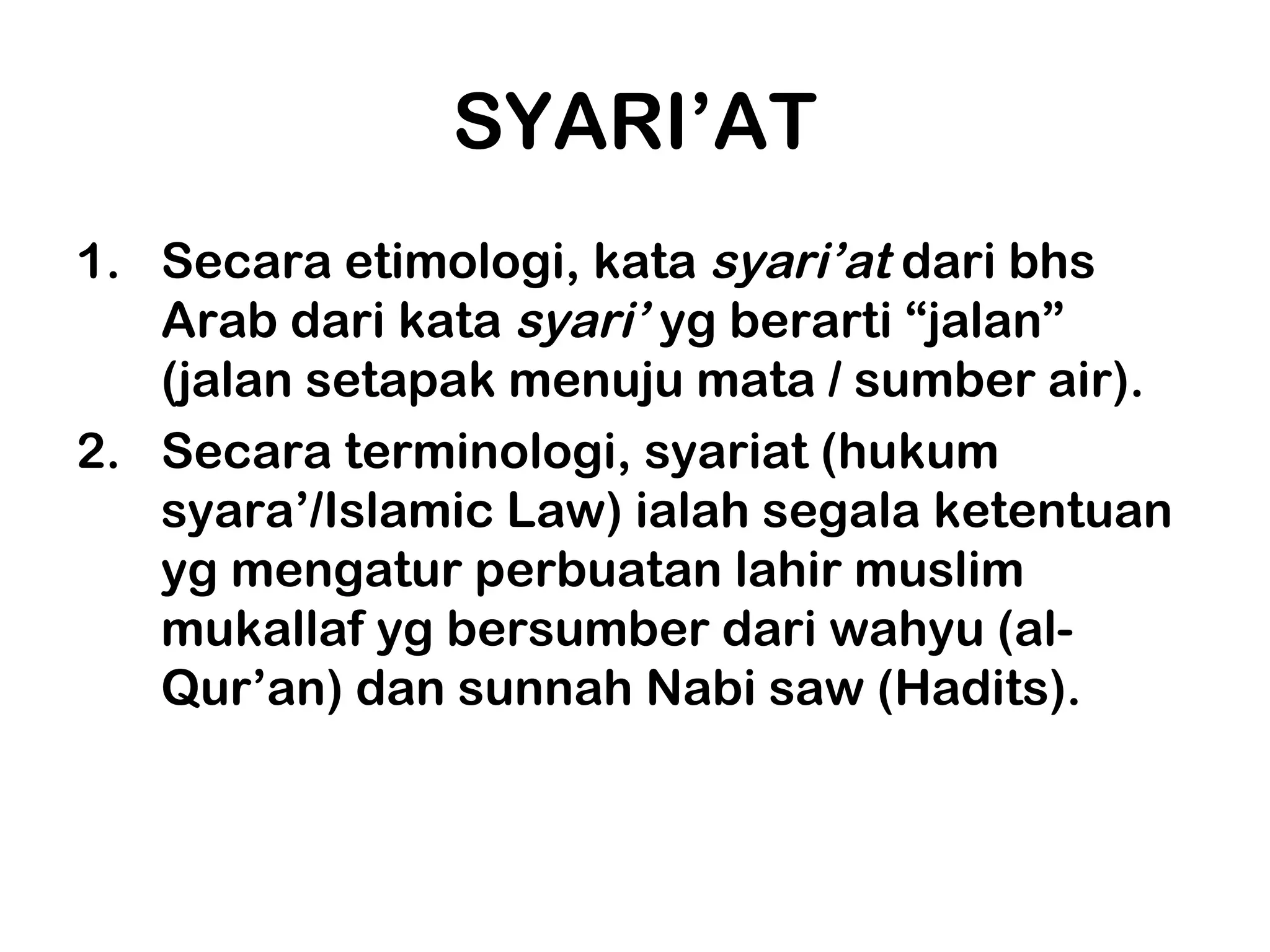 Kerangka ajaran islam | PPT