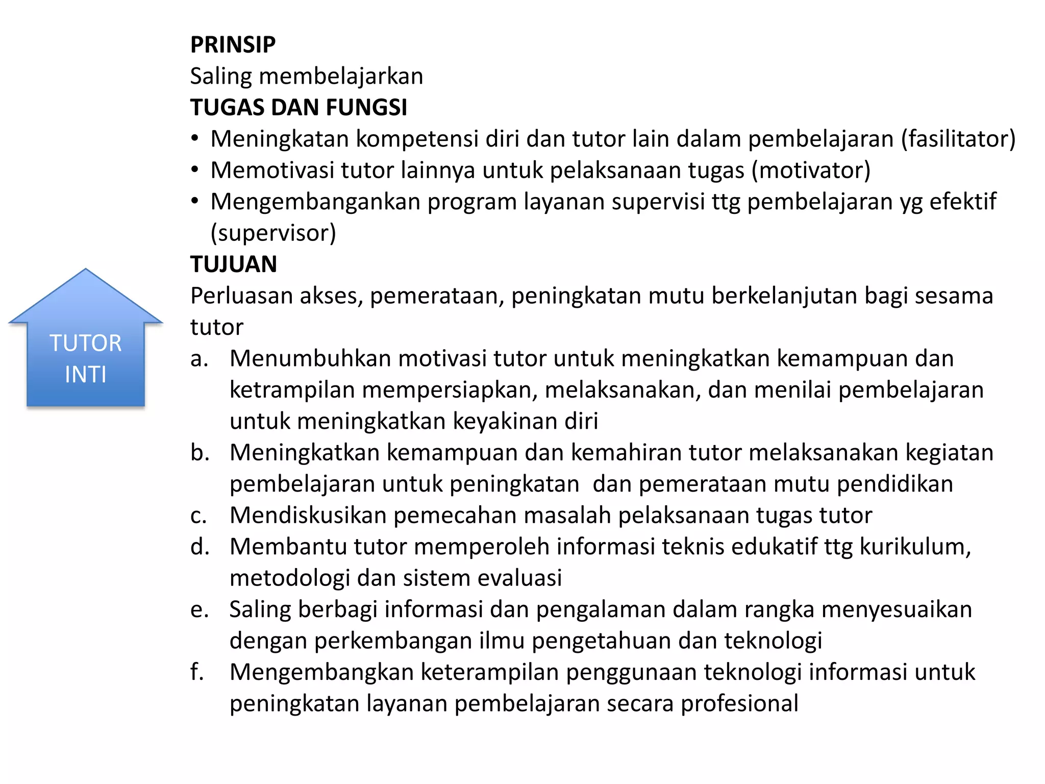 Kerangka Ideal Tutor Inti melalui Kelompok Kerja Teknis PAUD | PPTX