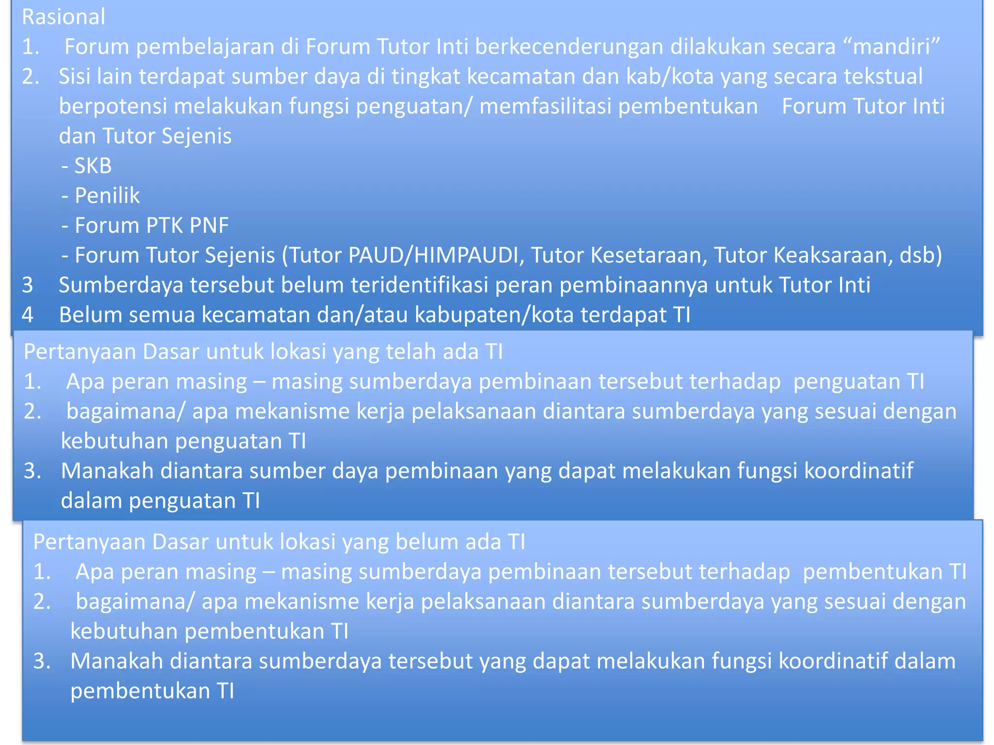 Kerangka Ideal Tutor Inti melalui Kelompok Kerja Teknis PAUD | PPTX
