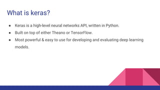 Keras: Deep Learning Library for Python | PPT