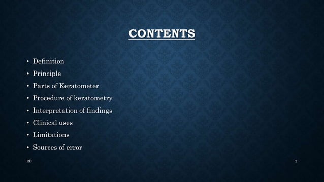 Extended keratometer and keratometry procedure | PPTX