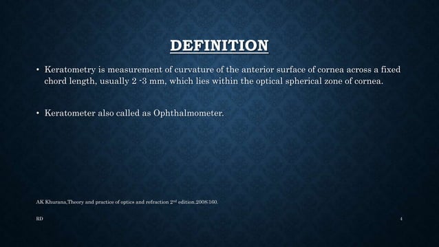 Extended keratometer and keratometry procedure | PPTX