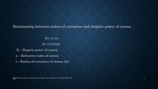 Extended keratometer and keratometry procedure | PPTX