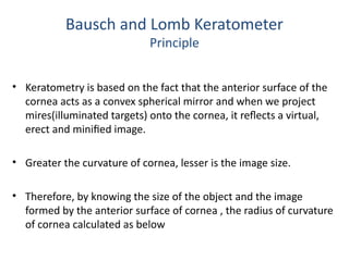 keratometry basics and principles for beginners | PPT