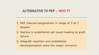 INDICATIONS OF KERATOPLASTY (Bindu K M) | PPTX