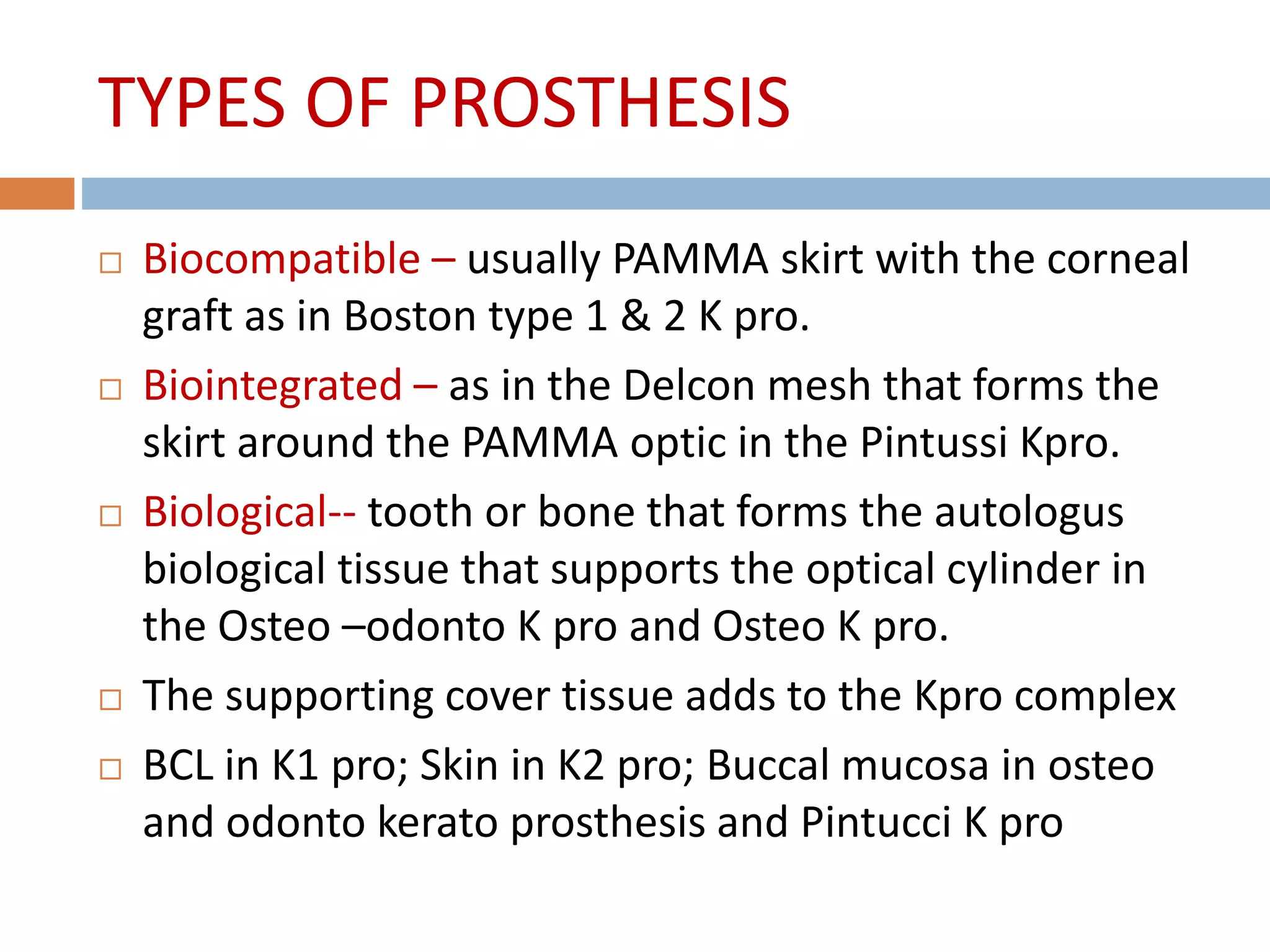 Keratoprothesis & osteoodonto keraoprosthesis | PPTX