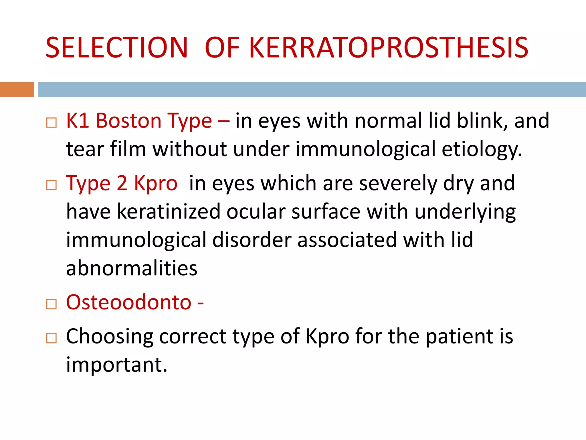 Keratoprothesis & osteoodonto keraoprosthesis | PPTX