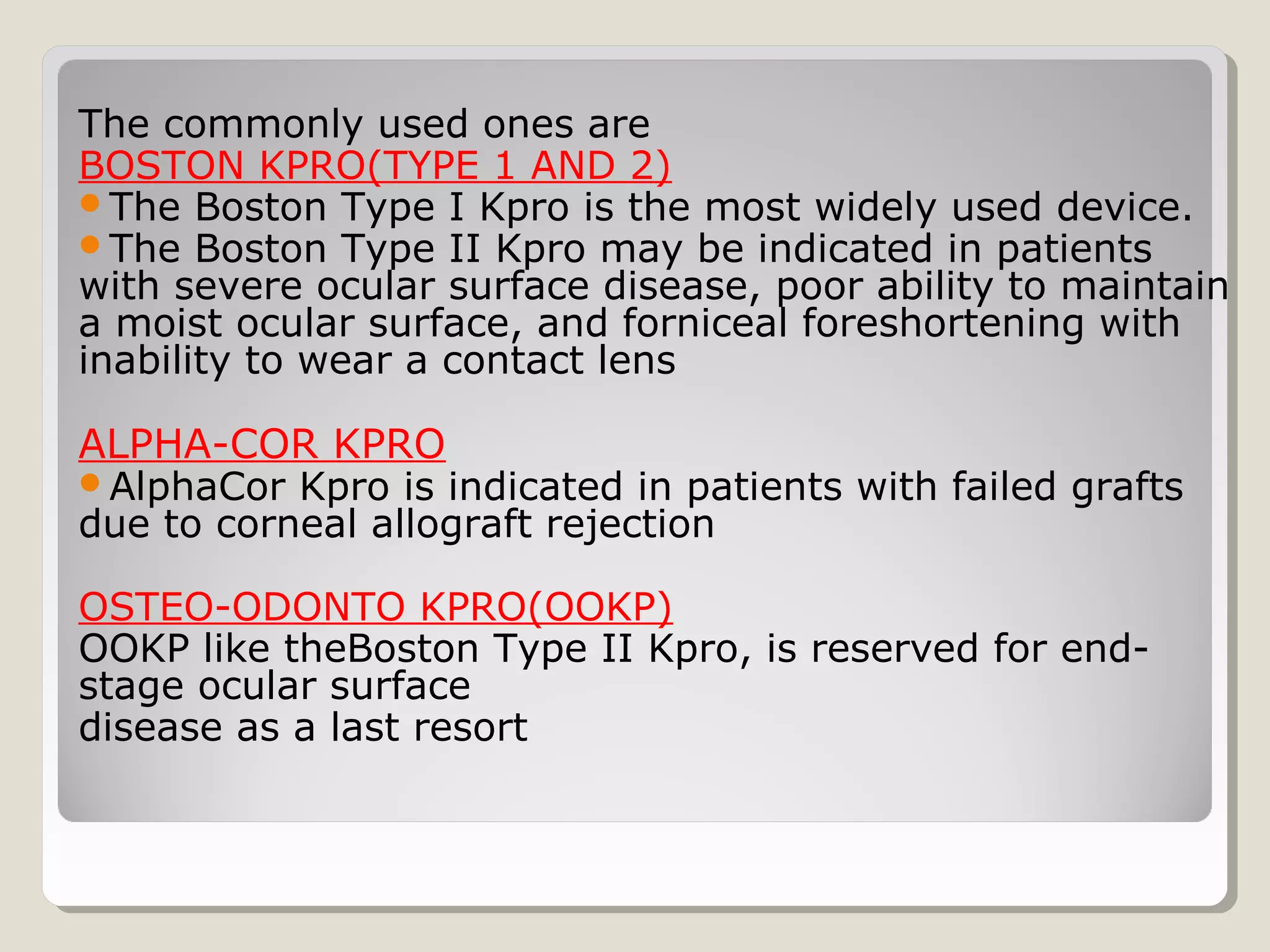 Keratprosthesis | PPT