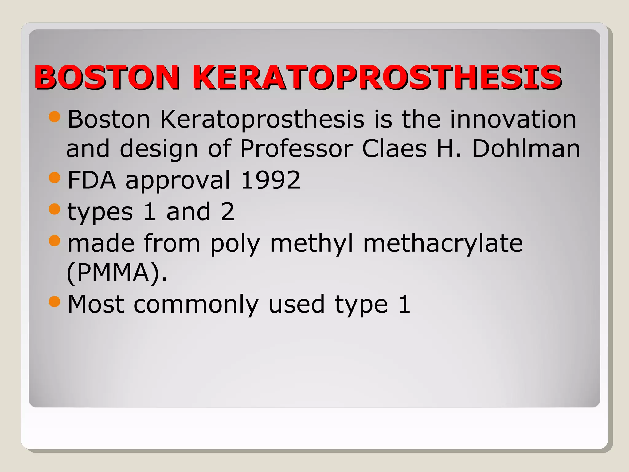 Keratprosthesis | PPT