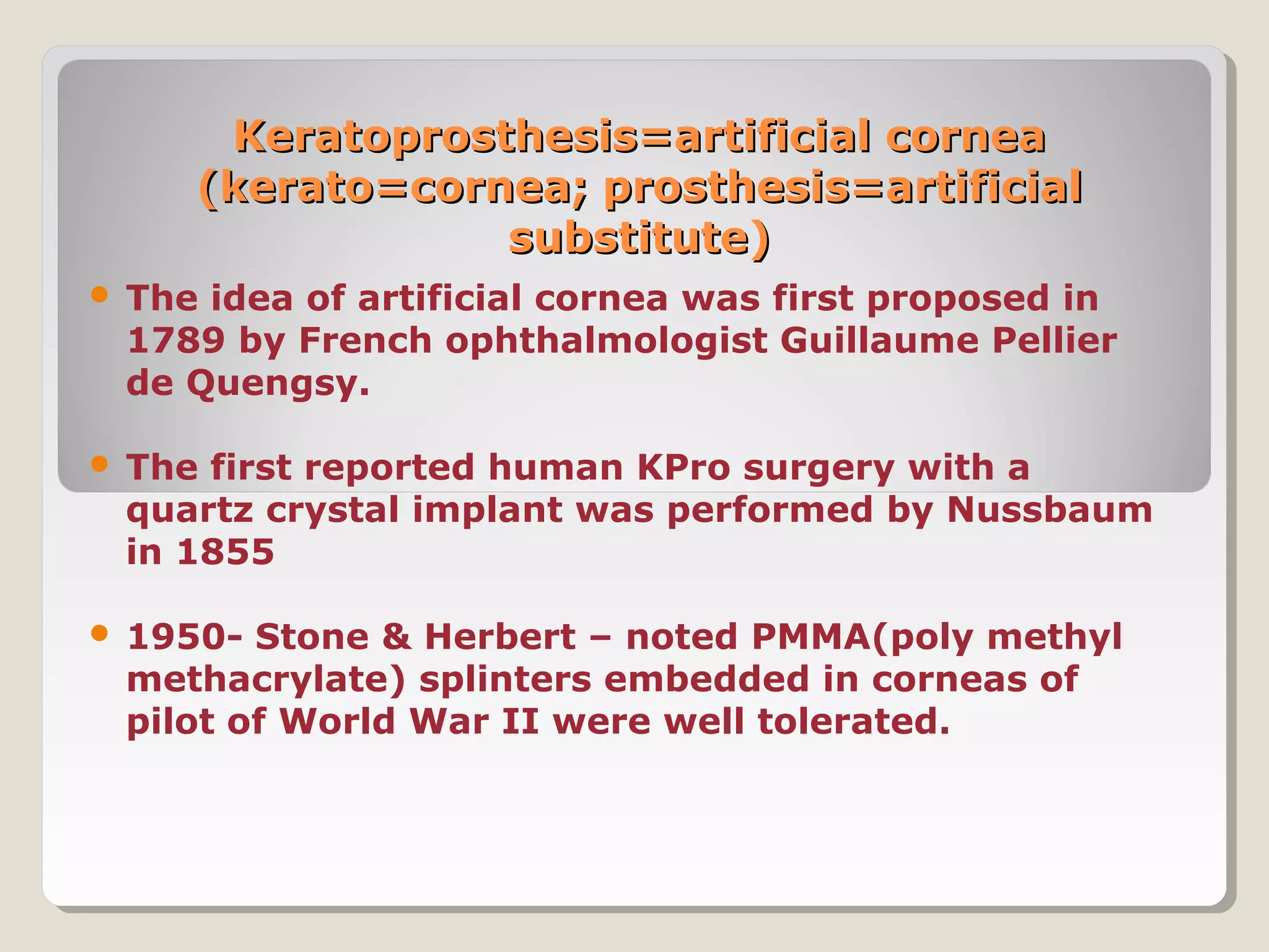 Keratprosthesis | PPT