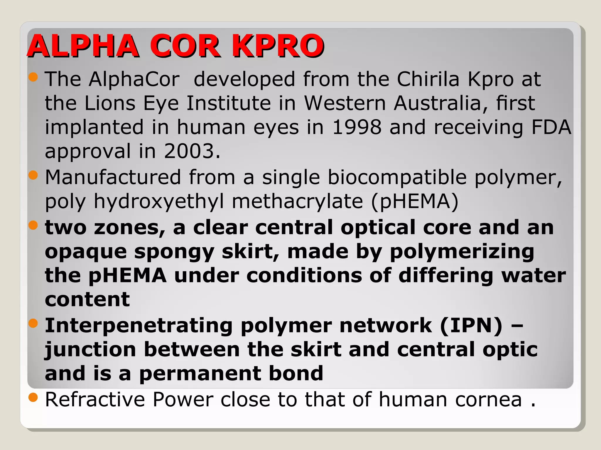 Keratprosthesis | PPT