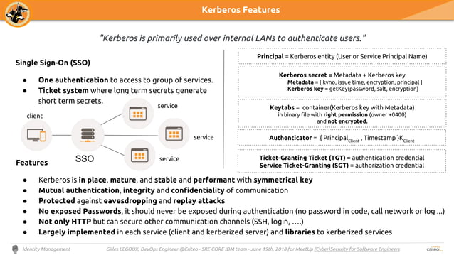 MeetUp: Kerberos - Protocol for Authentication & Authorization @Criteo ...