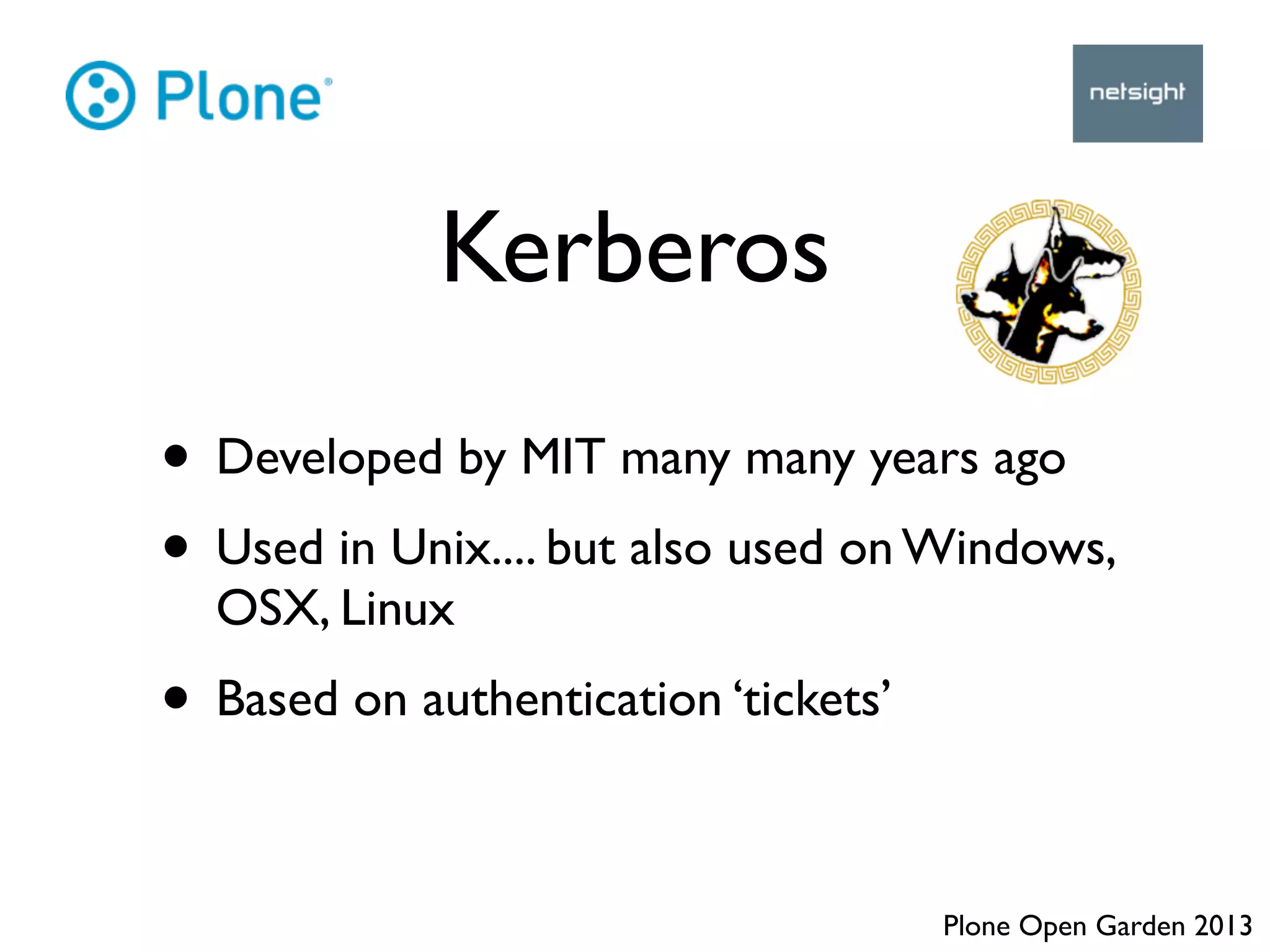 Plone and Single-Sign On - Active Directory and the Holy Grail | PDF