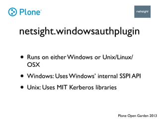 Plone and Single-Sign On - Active Directory and the Holy Grail | PPT