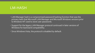 Kerberos, NTLM and LM-Hash | PPT