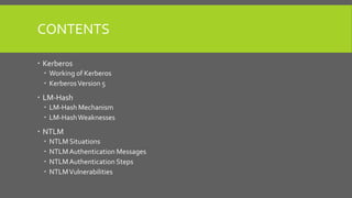 Kerberos, NTLM and LM-Hash | PPT