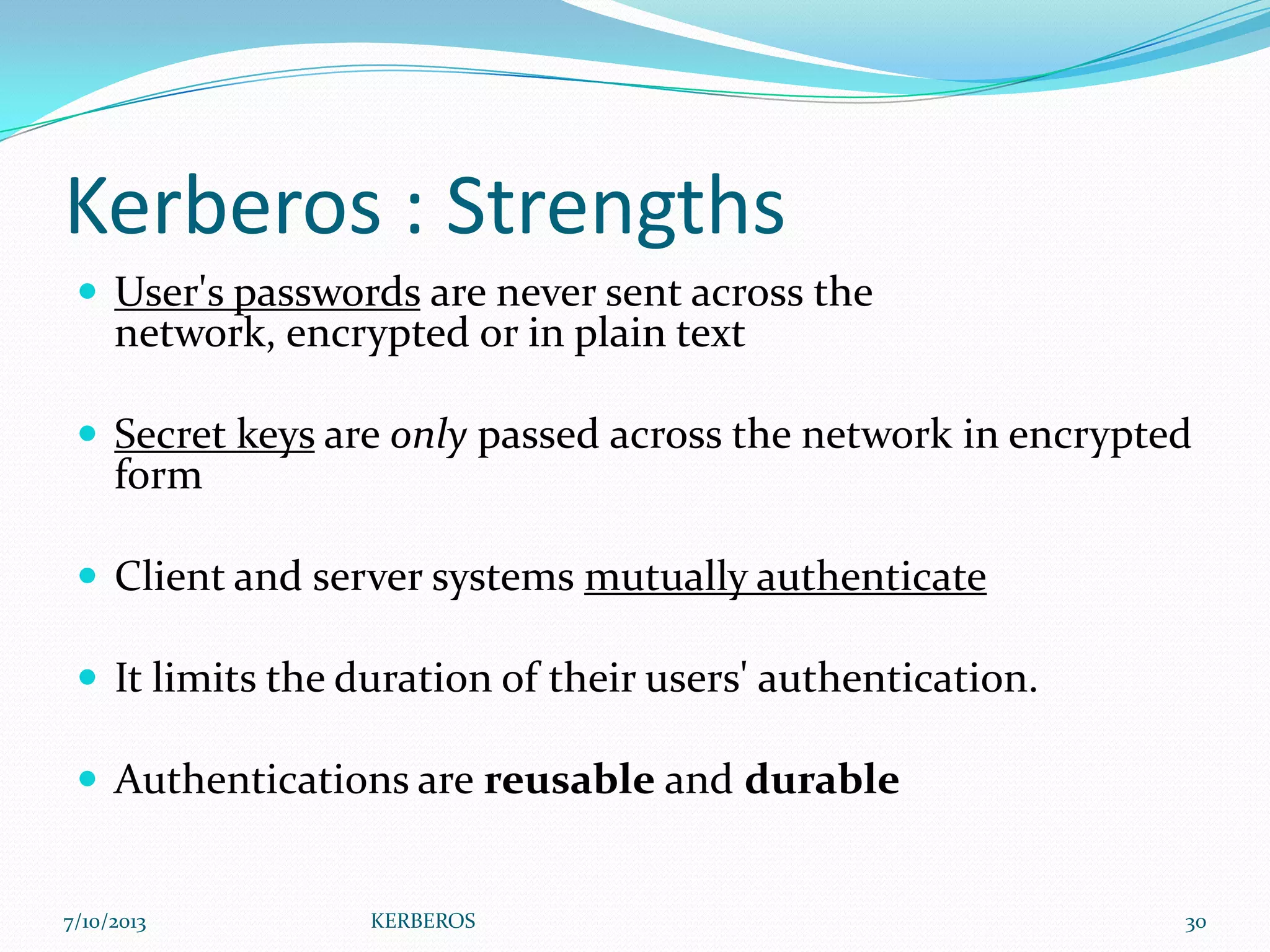 Kerberos : An Authentication Application | PPTX