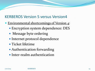 Kerberos : An Authentication Application | PPTX