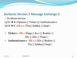 Kerberos : An Authentication Application | PPTX