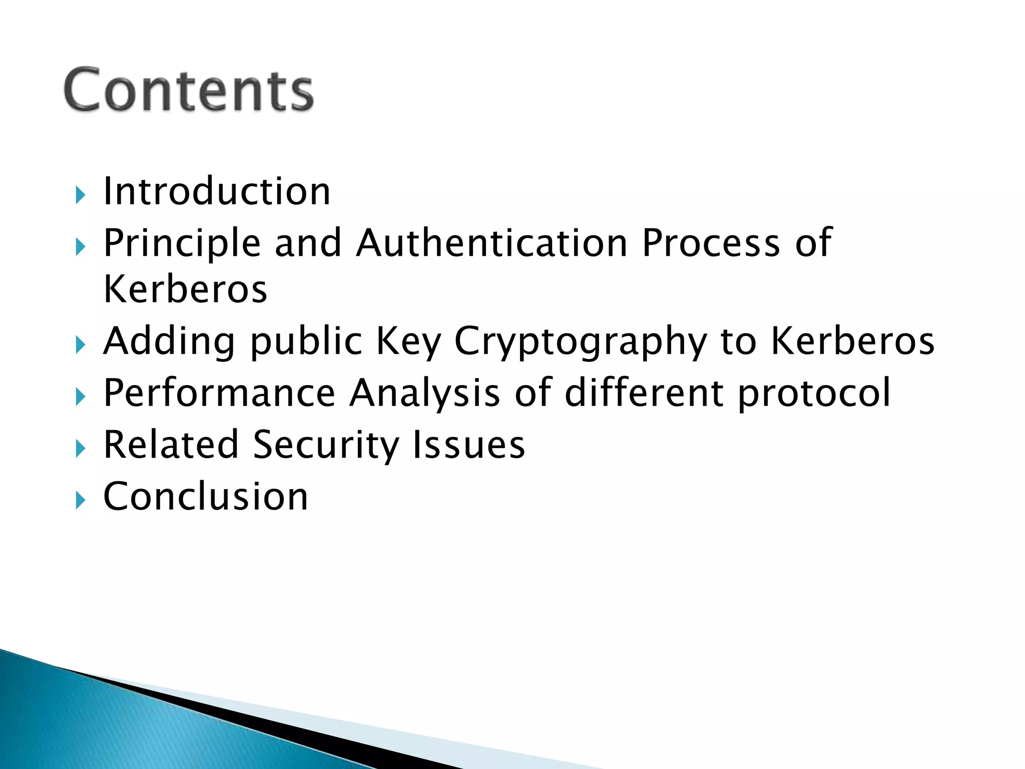 Kerberos using public key cryptography | PPTX