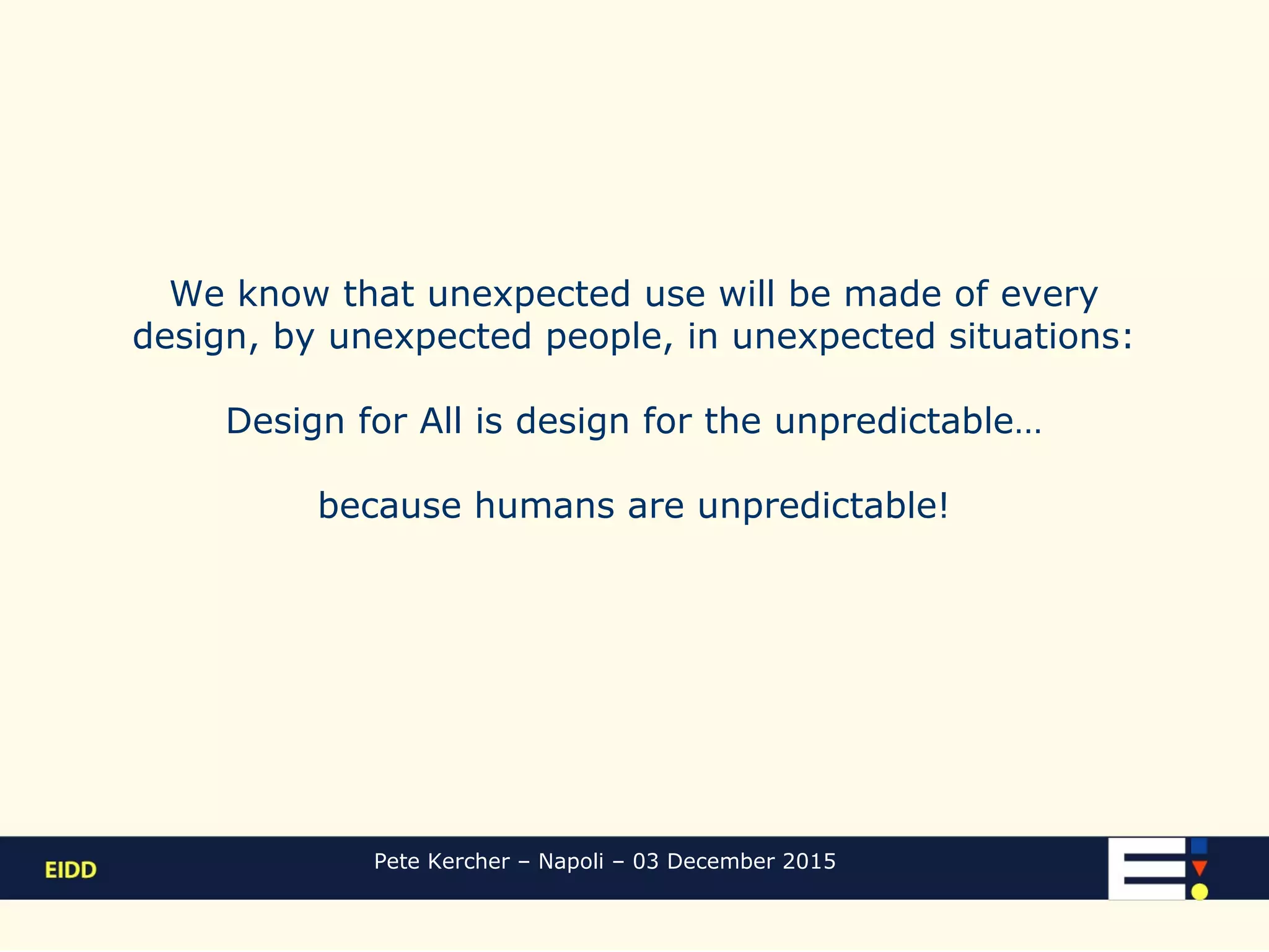 DESIGN FOR ALL | Pete Kercher | PPT