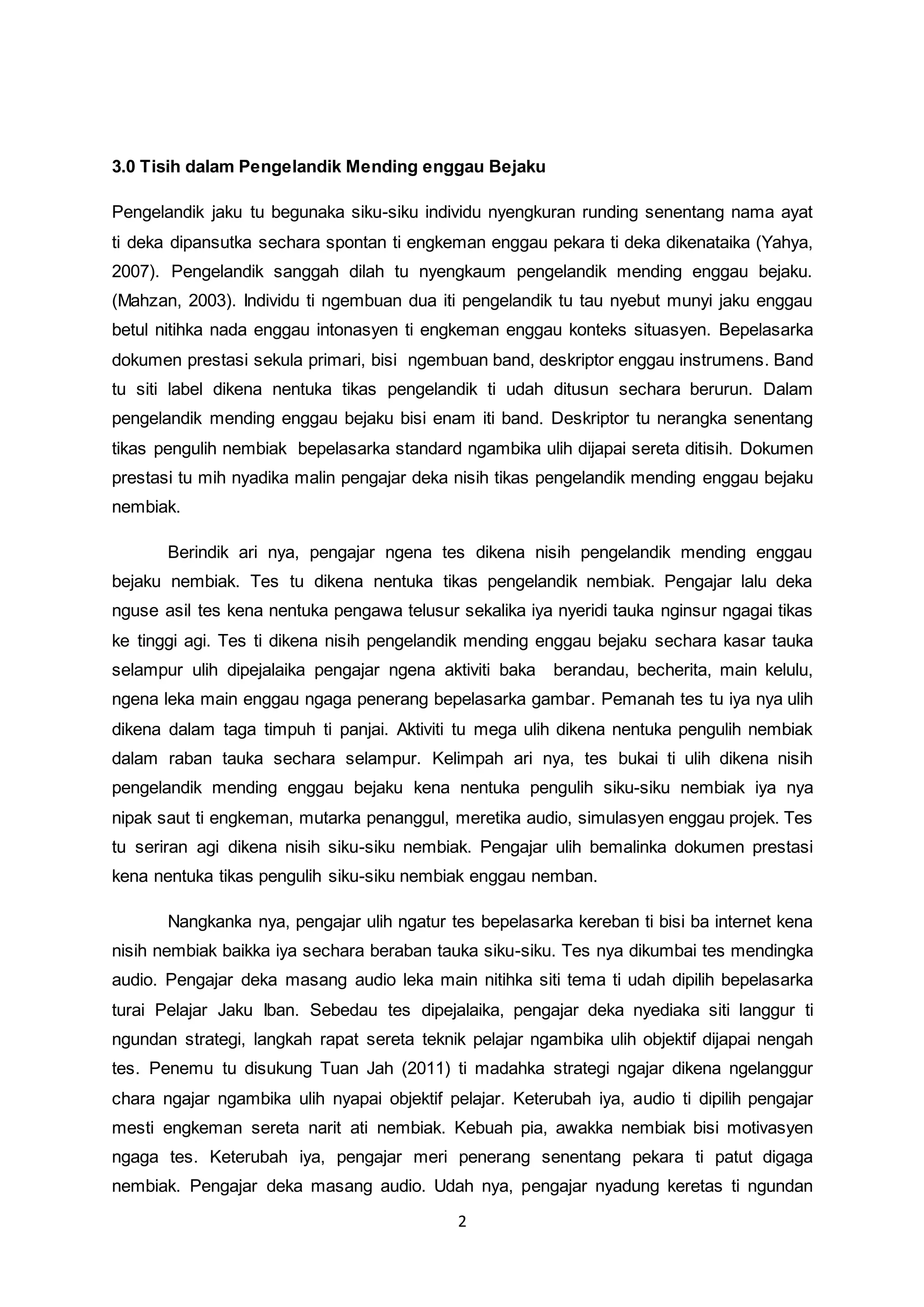 Pengelandik Mending Enggau Bejaku dalam DSK Jaku Iban | DOCX