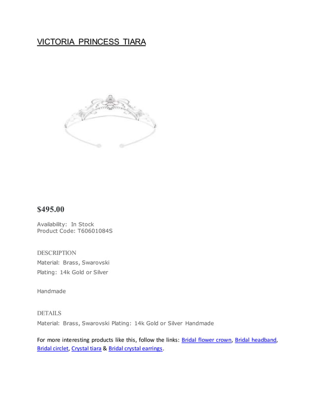 VICTORIA PRINCESS TIARA | PDF