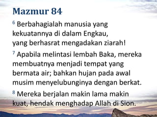 Kerinduan di dalam Kehidupan (Mazmur 84) | PPT