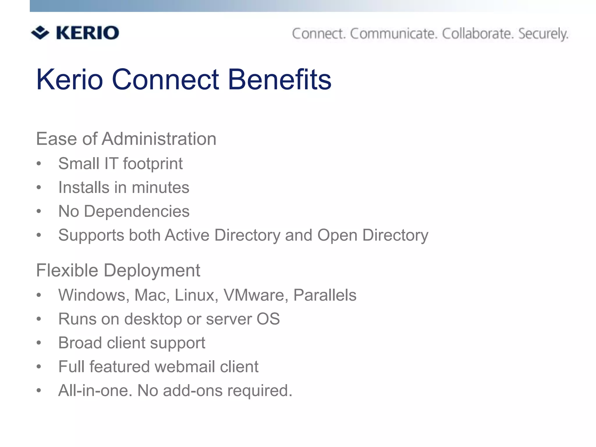 Kerio Connect 7 Overview | PPTX