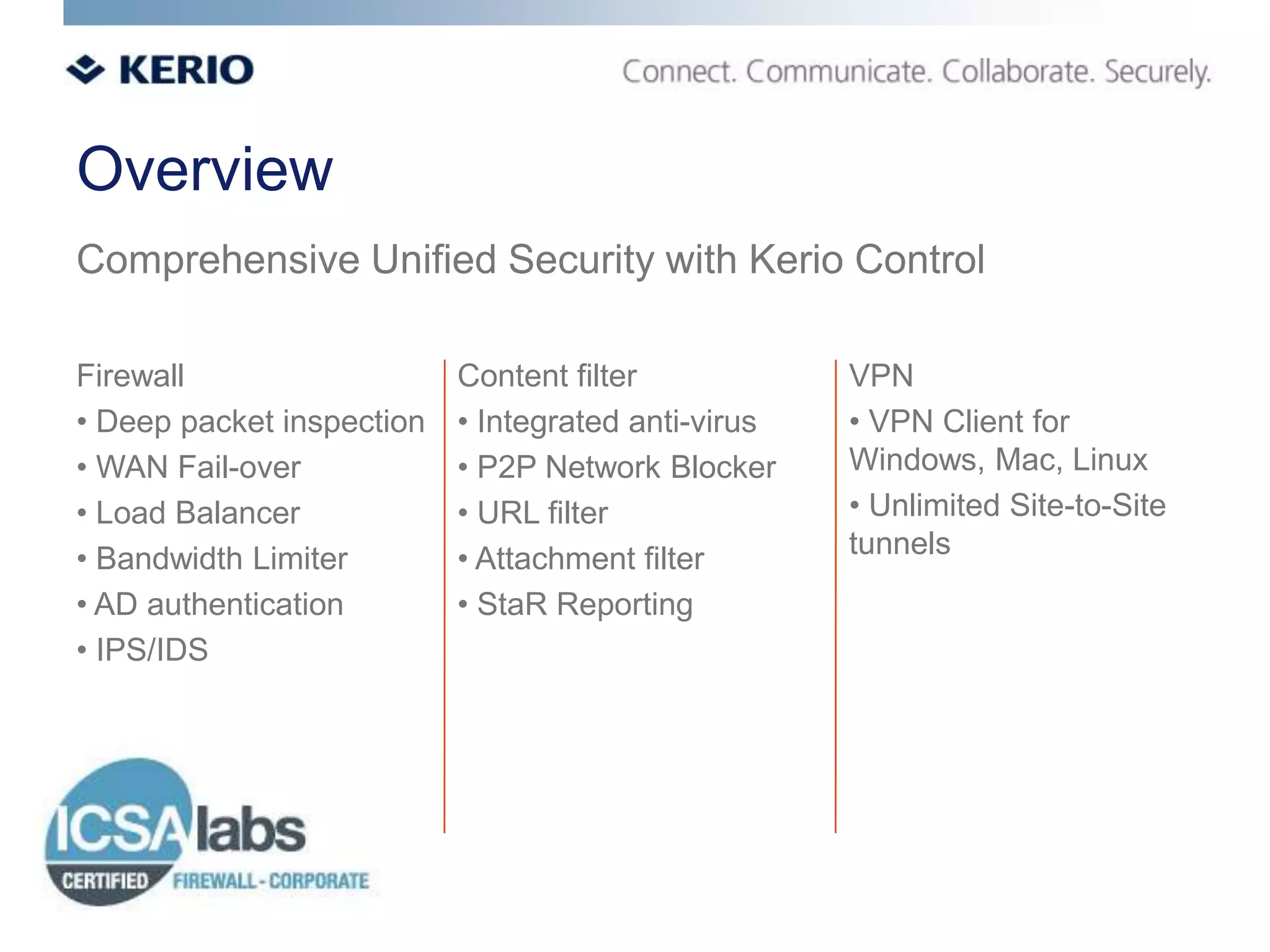 Kerio Control 7 Overview | PPTX