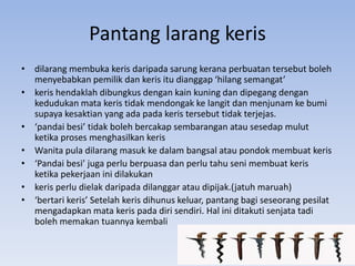 Keris (rekabentuk tradisional sem 2) kajian lapangan | PPTX