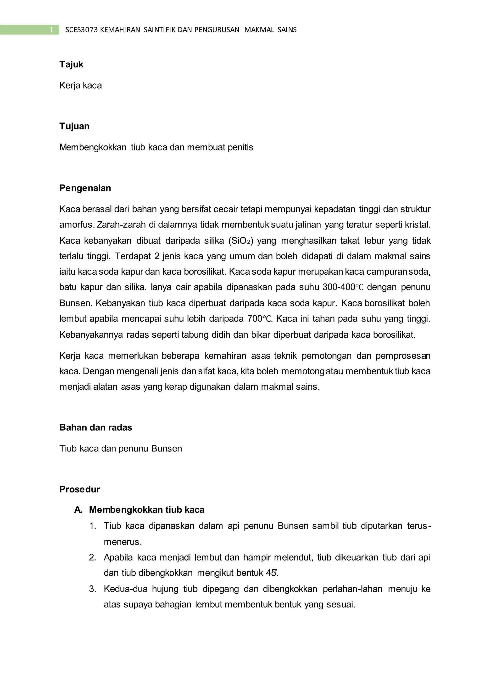 Amali Kerja Kaca | PDF