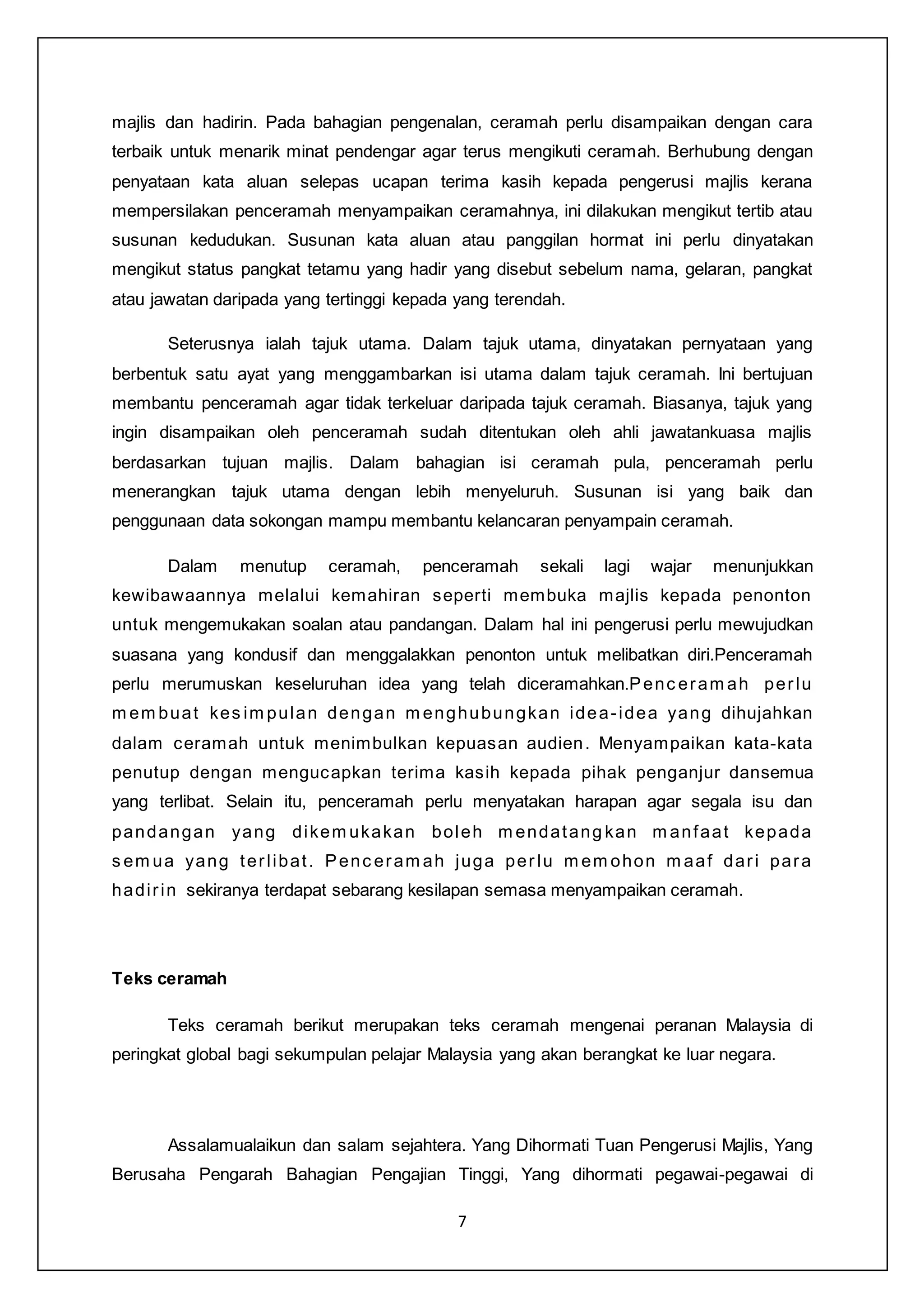 Format Penulisan Ceramah dan Teks Ceramah | DOCX