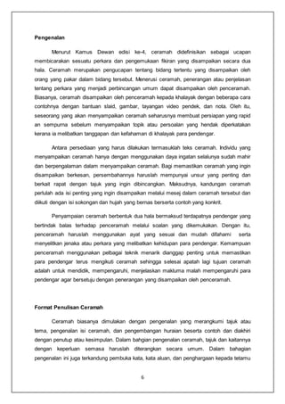 Format Penulisan Ceramah dan Teks Ceramah | DOCX