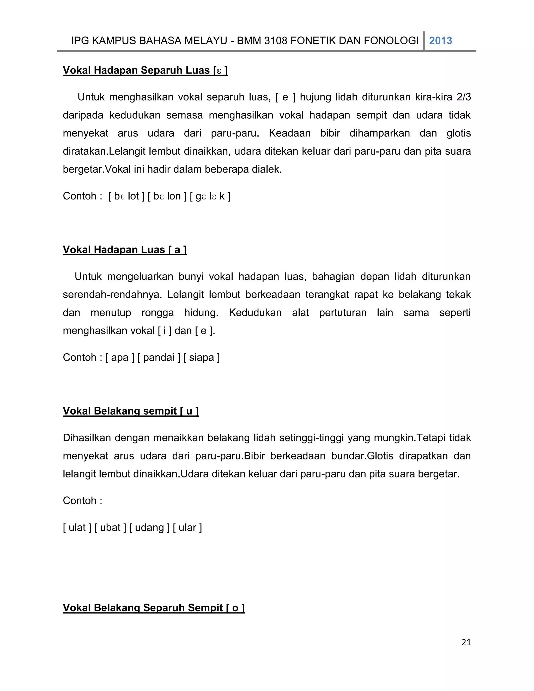 Fonetik dan Fonologi bmm 3108 (autosaved) | DOCX