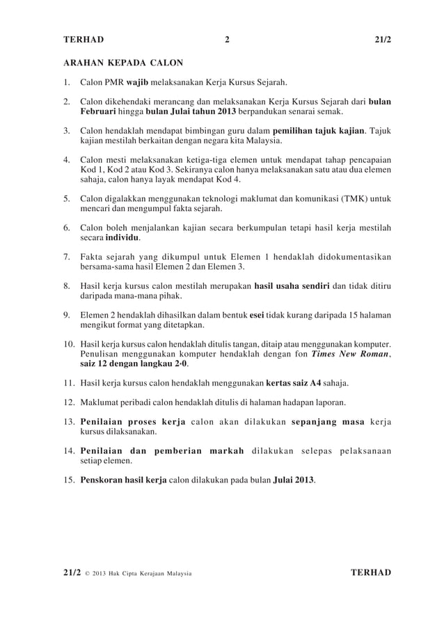 Kerja kursus sejarah pmr 2013 | PDF Kerja kursus sejarah pmr 2013 | PDF