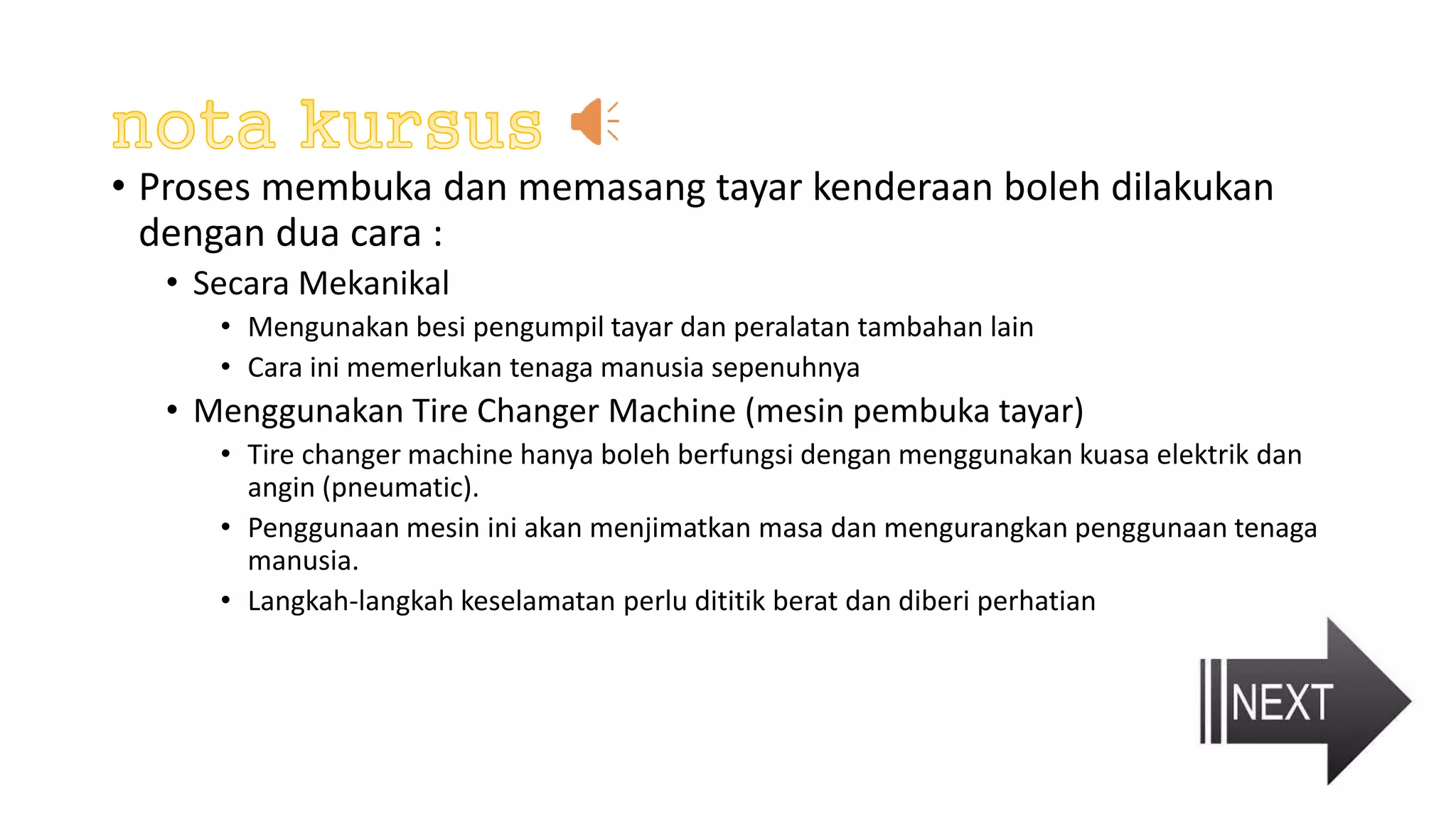 Kerja menanggalkan tayar | PPTX