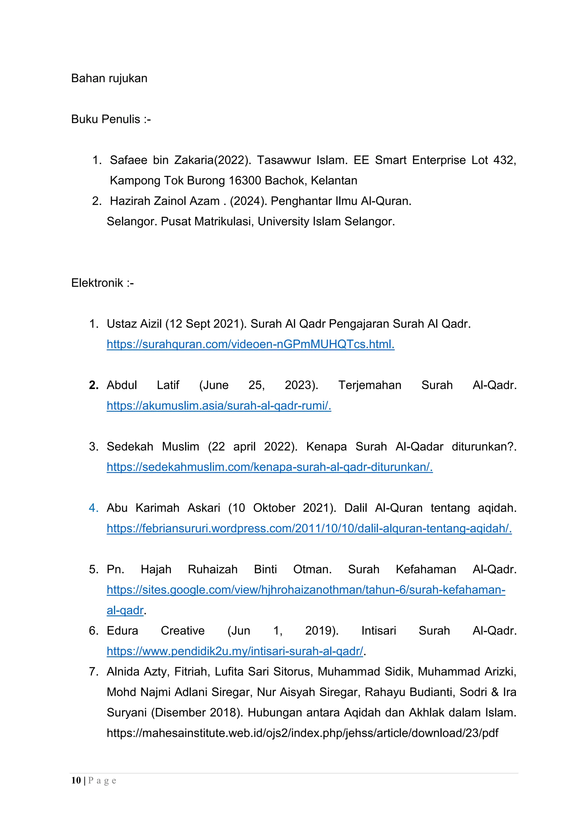 Intipati surah Al-Qadar dan hubungan akidah dan akhlak | PDF