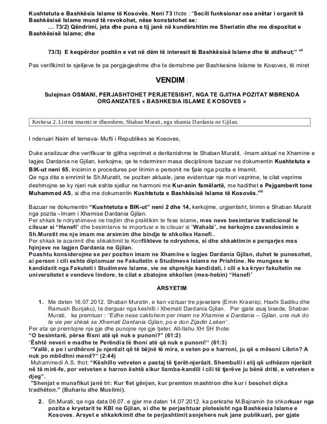 Kerkese per perjashtimin e S.Osmanit