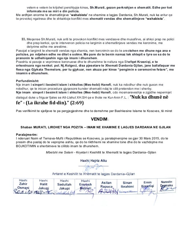 Kerkese per perjashtimin e S.Osmanit