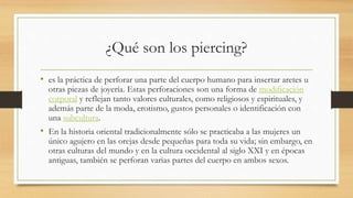 Los tatuajes y piercing | PPTX