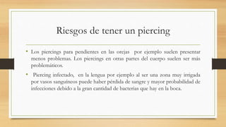 Los tatuajes y piercing | PPTX