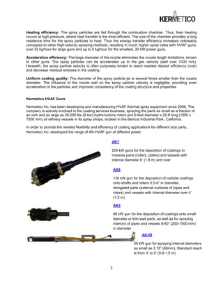Kermetico HVAF internal diameter spraying tungsten carbide hastelloy ...