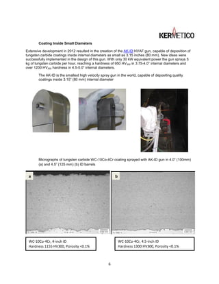 Kermetico HVAF internal diameter spraying tungsten carbide hastelloy ...