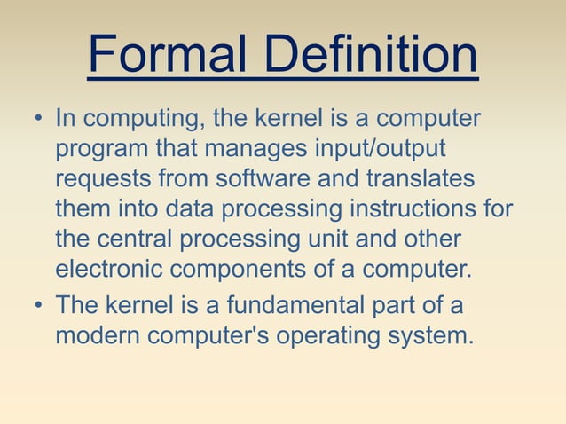 What is Kernel, basic idea of kernel | PPT