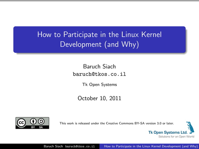 Linux Kernel Participation HowTo | PPT