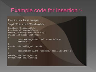 Kernel module in linux os. | PPT