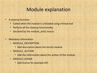 Kernel module programming | PPT